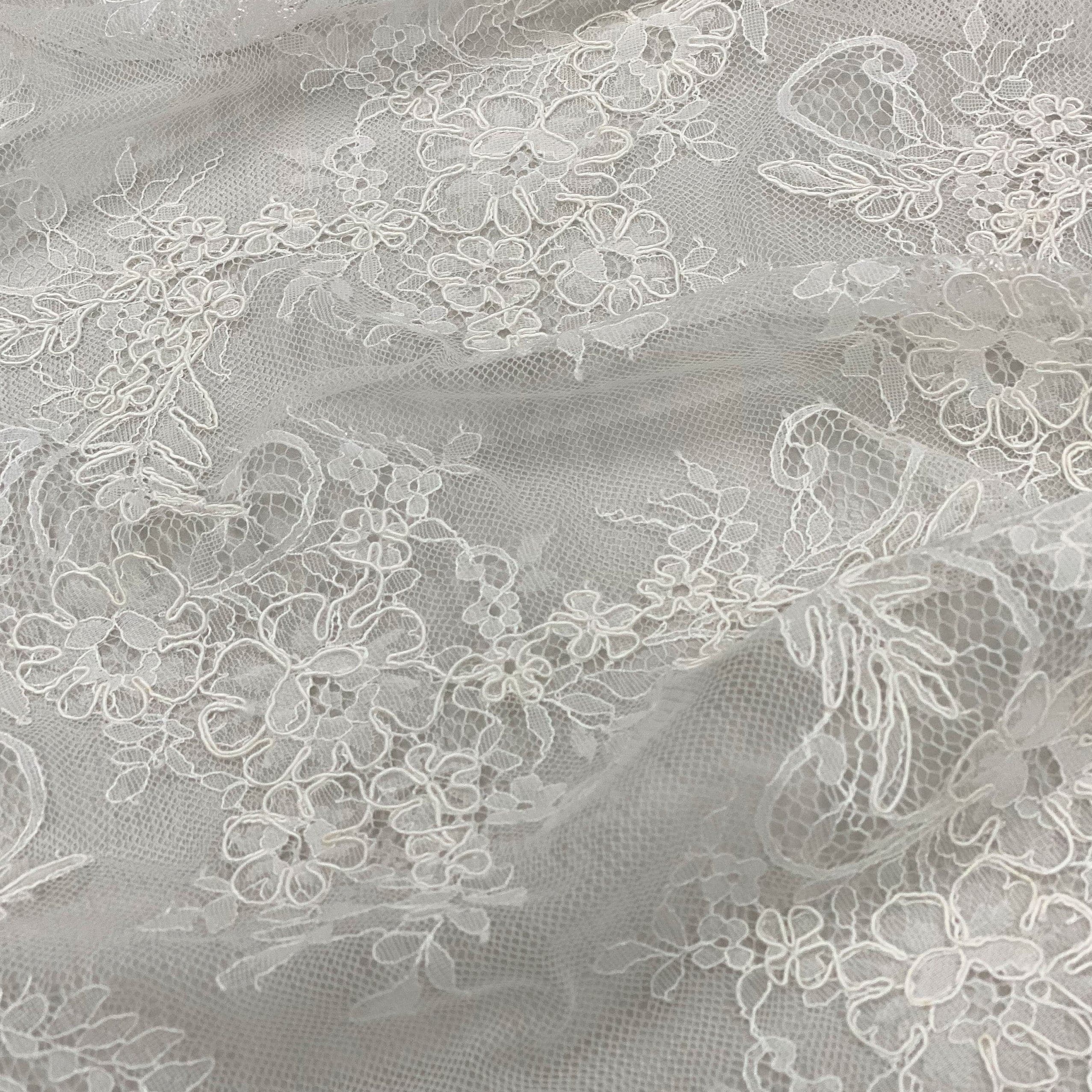 Fine corded lace (1524) Ivory | Wholesale Fabric Australia | Silk World
