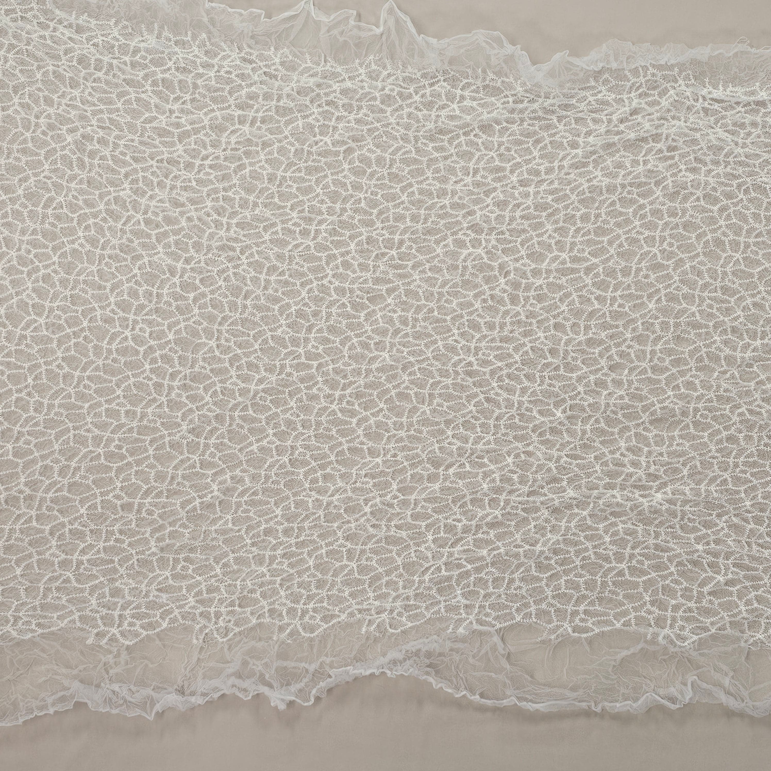 Elastic Crushed Tulle Off White | Silk World Premium Fabrics