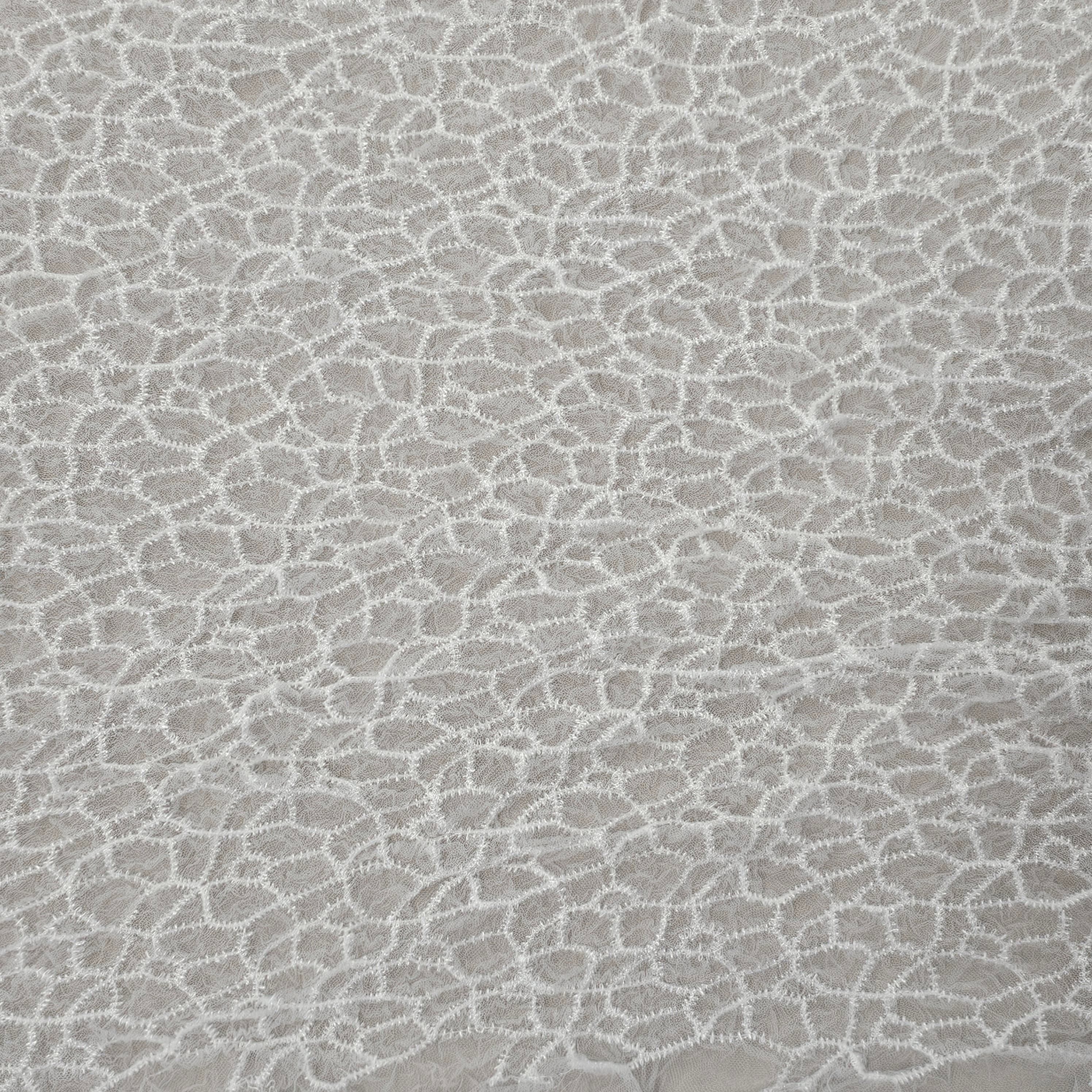 Elastic Crushed Tulle Off White | Silk World Premium Fabrics