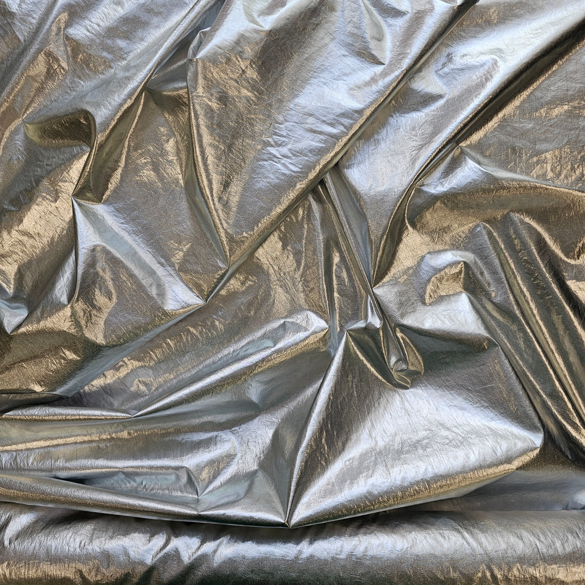 Metallic Crushed Foil Silver | Silk World Fine Fabrics