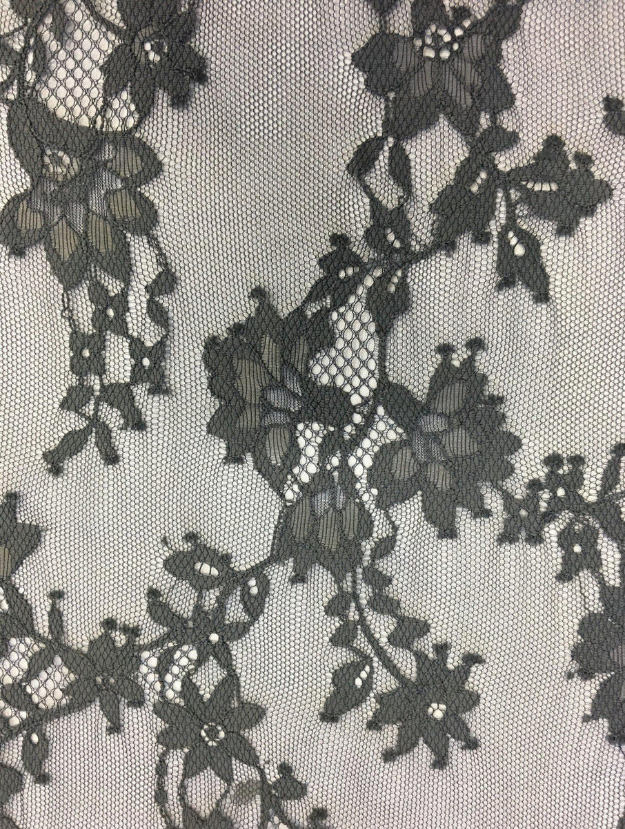 1375 Steel Fine Lace | Wholesale Fabric Australia - Buy Lace, Silk ...