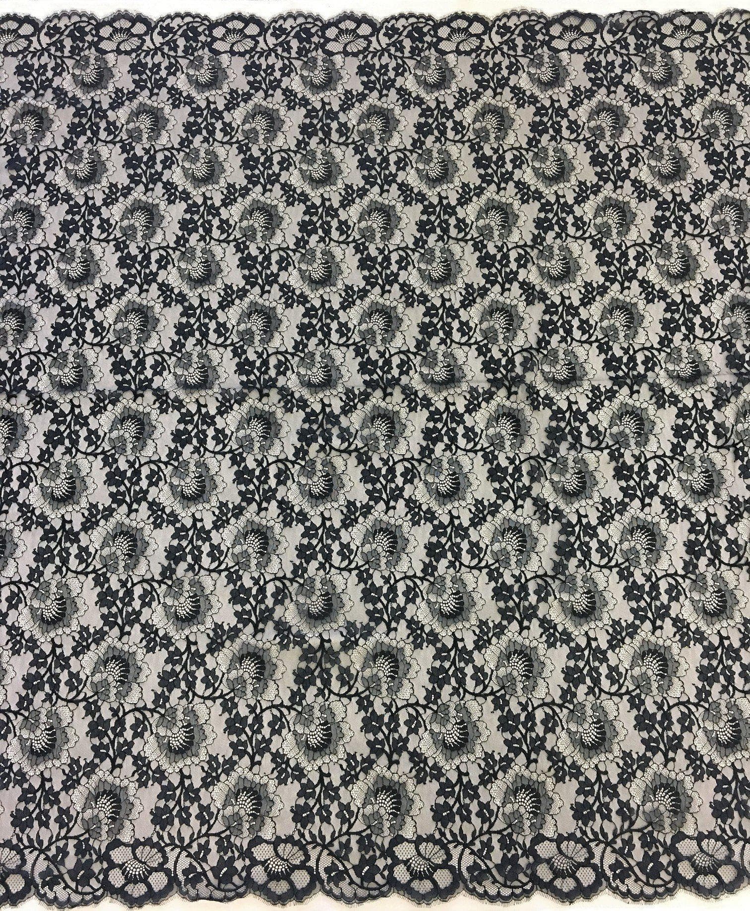 1428 Black Fine Lace | Wholesale Fabric Australia - Buy Lace, Silk ...