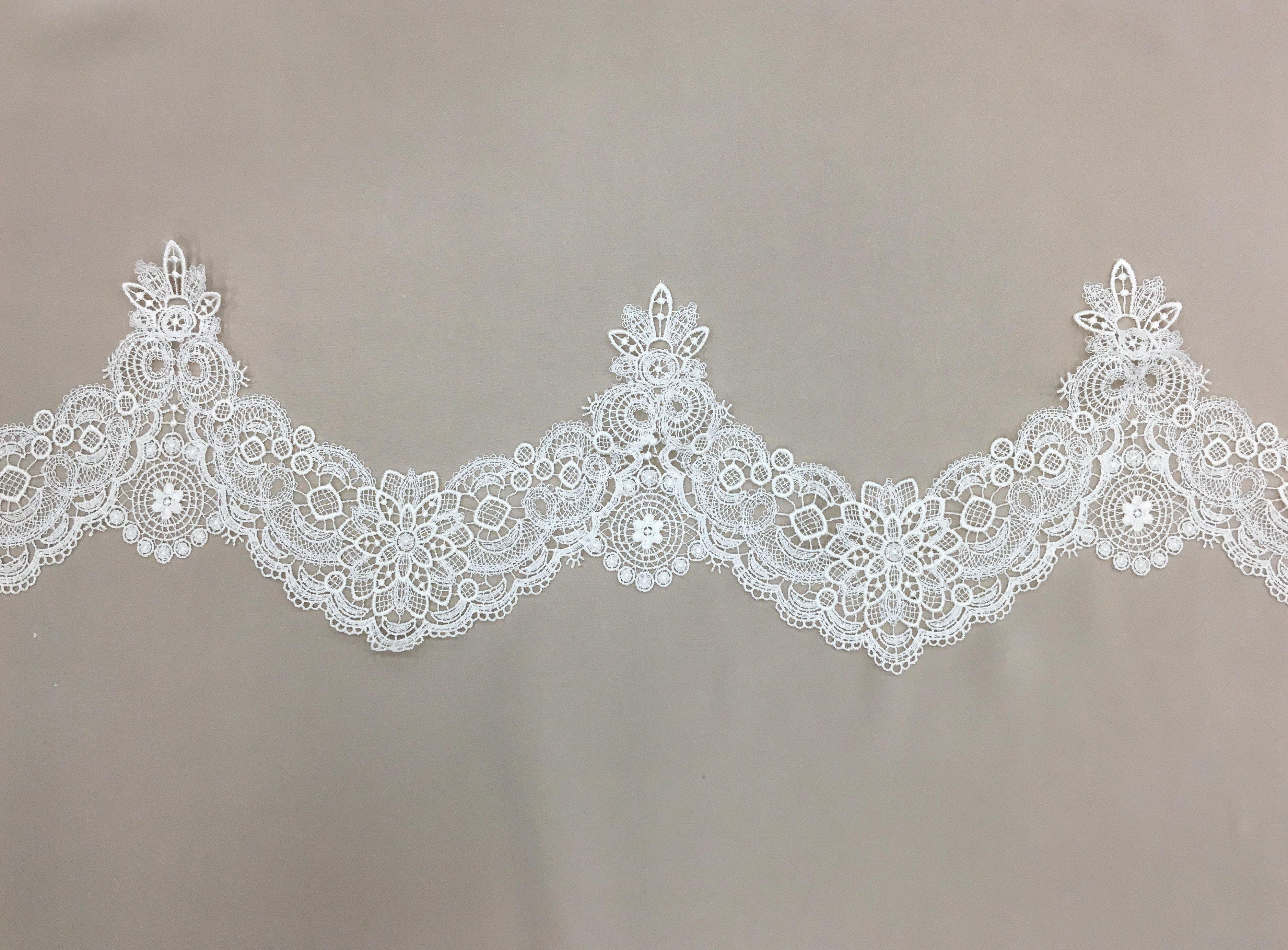 Fine Guipure Lace Trim (1624T) Ivory | Wholesale| Silk World