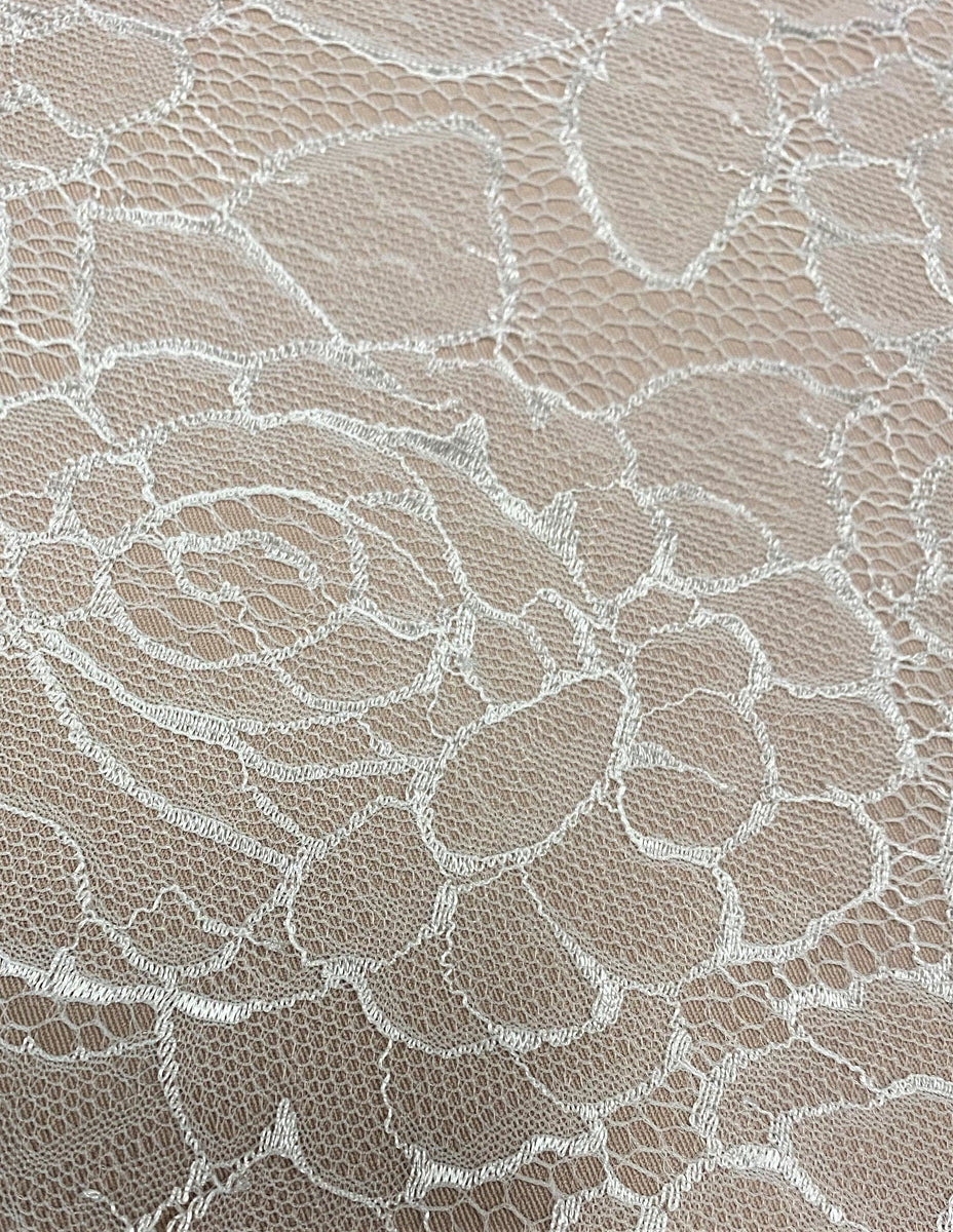 Fine rose Lace 1653 Ivory | Wholesale Fabric Australia - Buy Lace, Silk ...