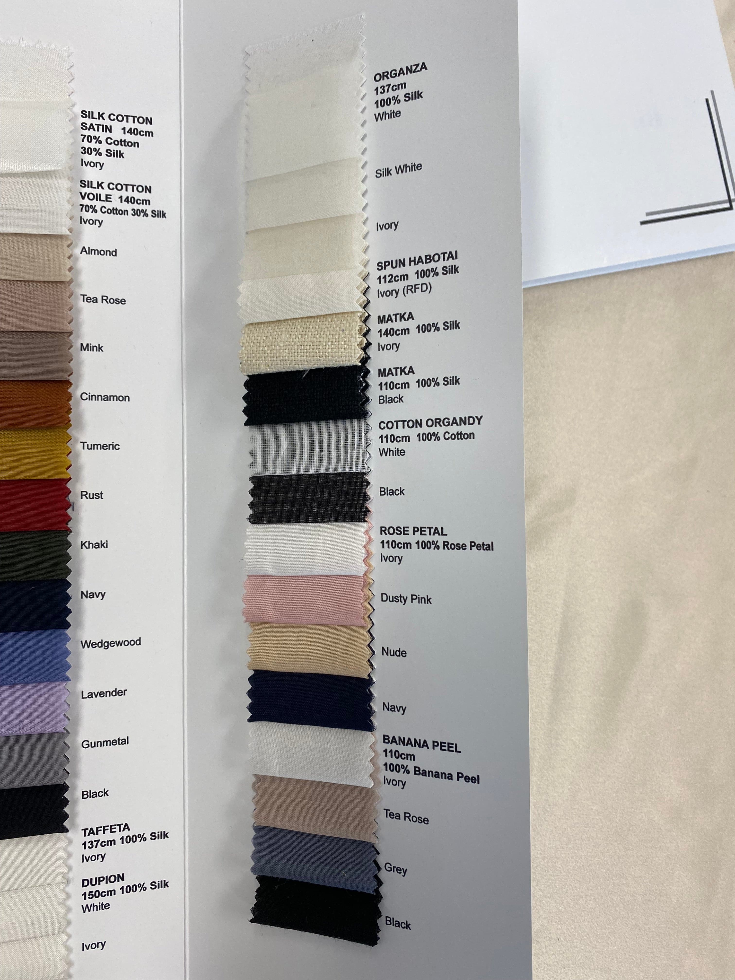 Sample Card Bridal | Wholesale | Bridal Fabric | Silk World