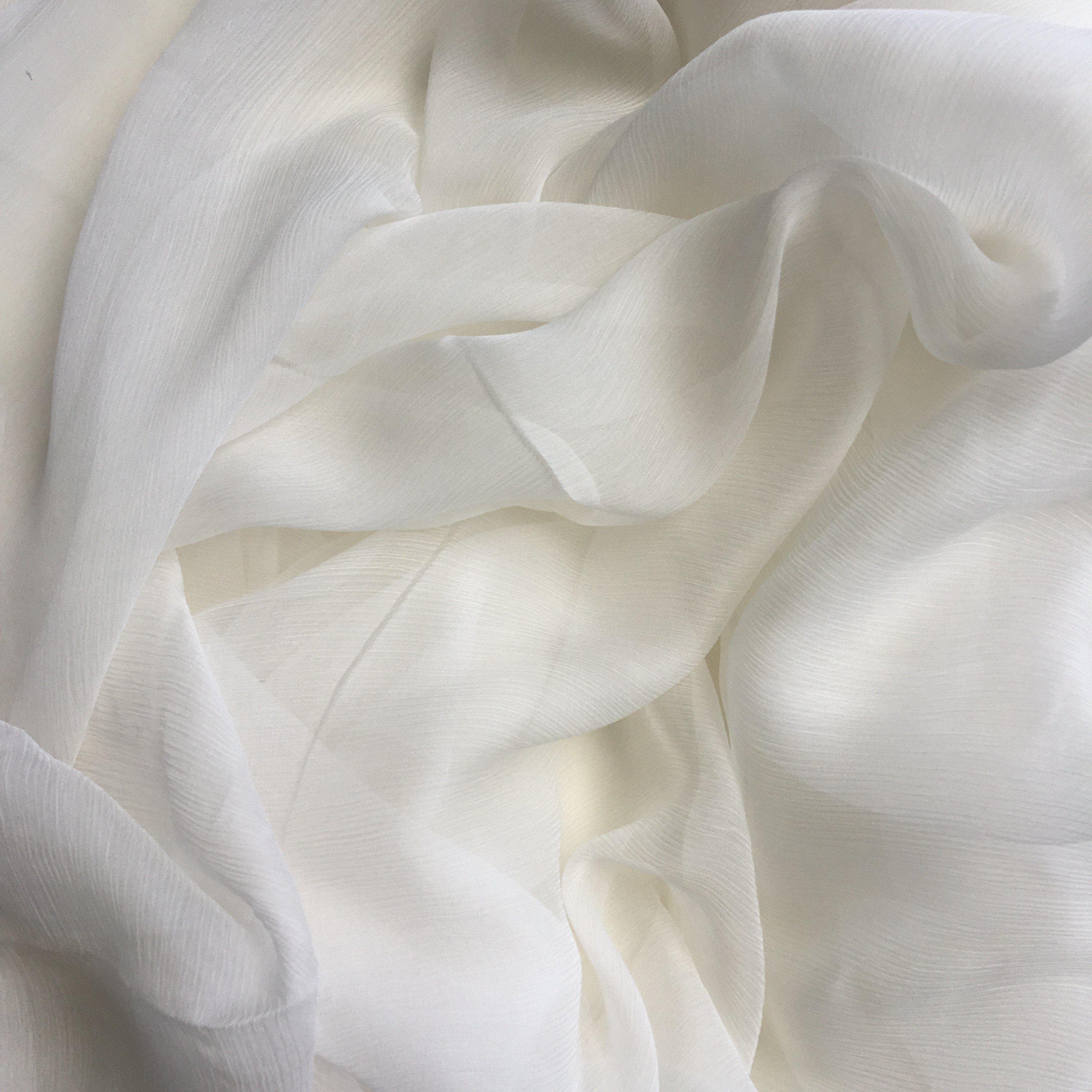 Crinkle Chiffon 10mm – Ivory | Wholesale | Silk World